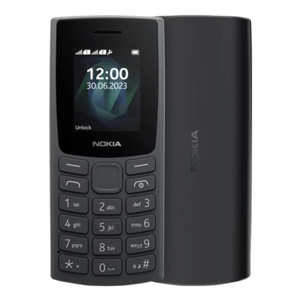 Nokia 105 Dual SIM SIM Free Mobile Phone, Black - Digiland
